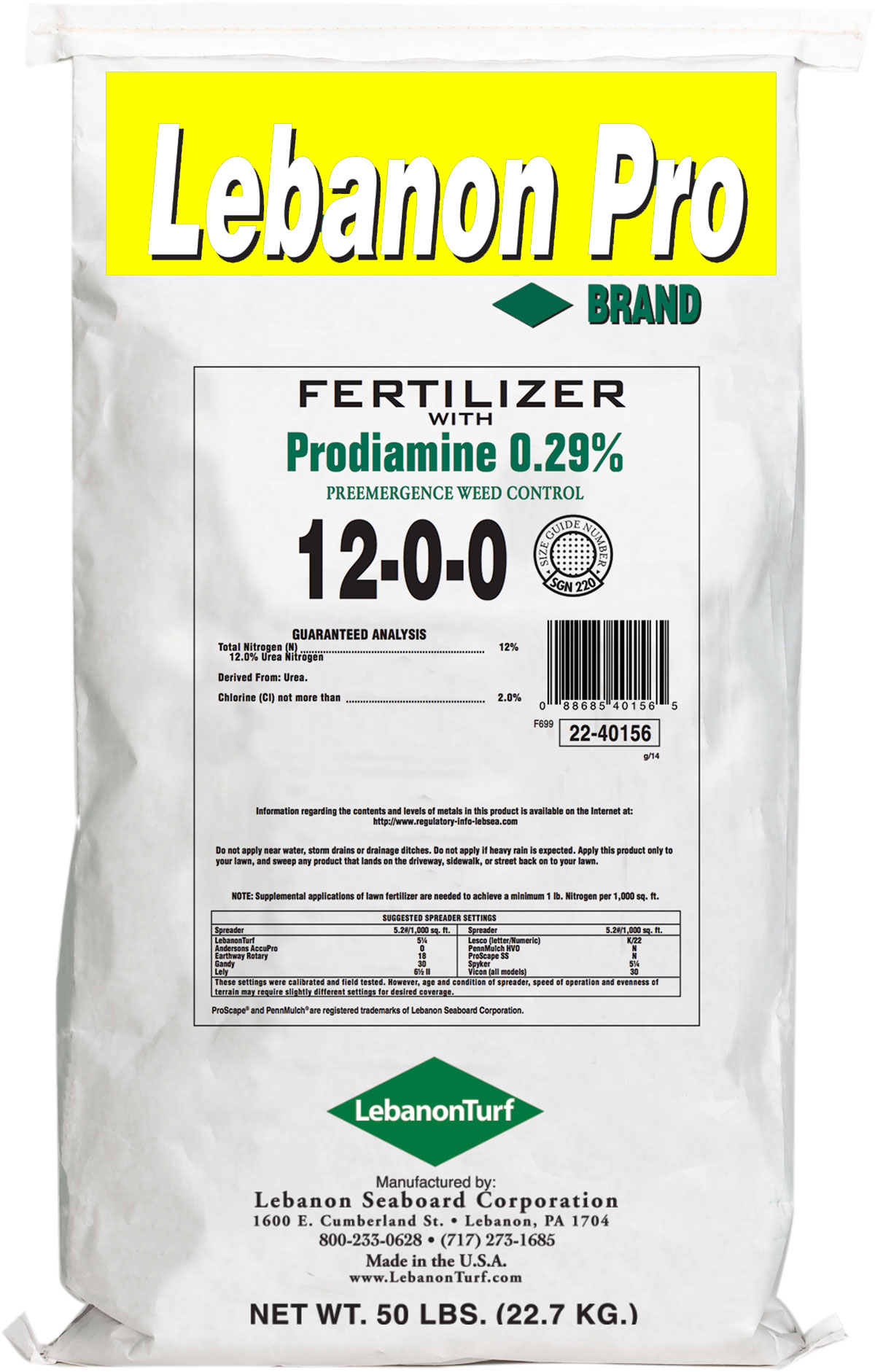 Lebanon Pro 12-0-0 All Mineral .29 Prodiamine | LebanonTurf